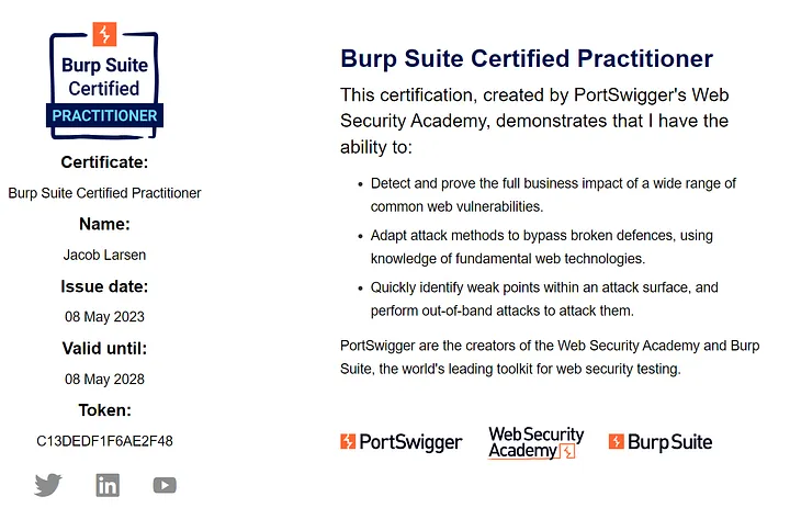 Study & Exam Guide for the Burp Suite Certified Practitioner (BSCP) | Jacob Larsen